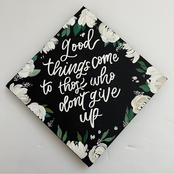 Herff Jones | Accessories | Hand Painted Custom Quote Graduation Cap ...